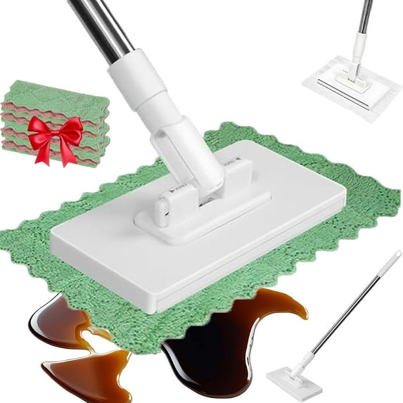 2026 New Zero Touch Mini Mop,Disposable Dust Mop with 4 Reusable Cloths ...