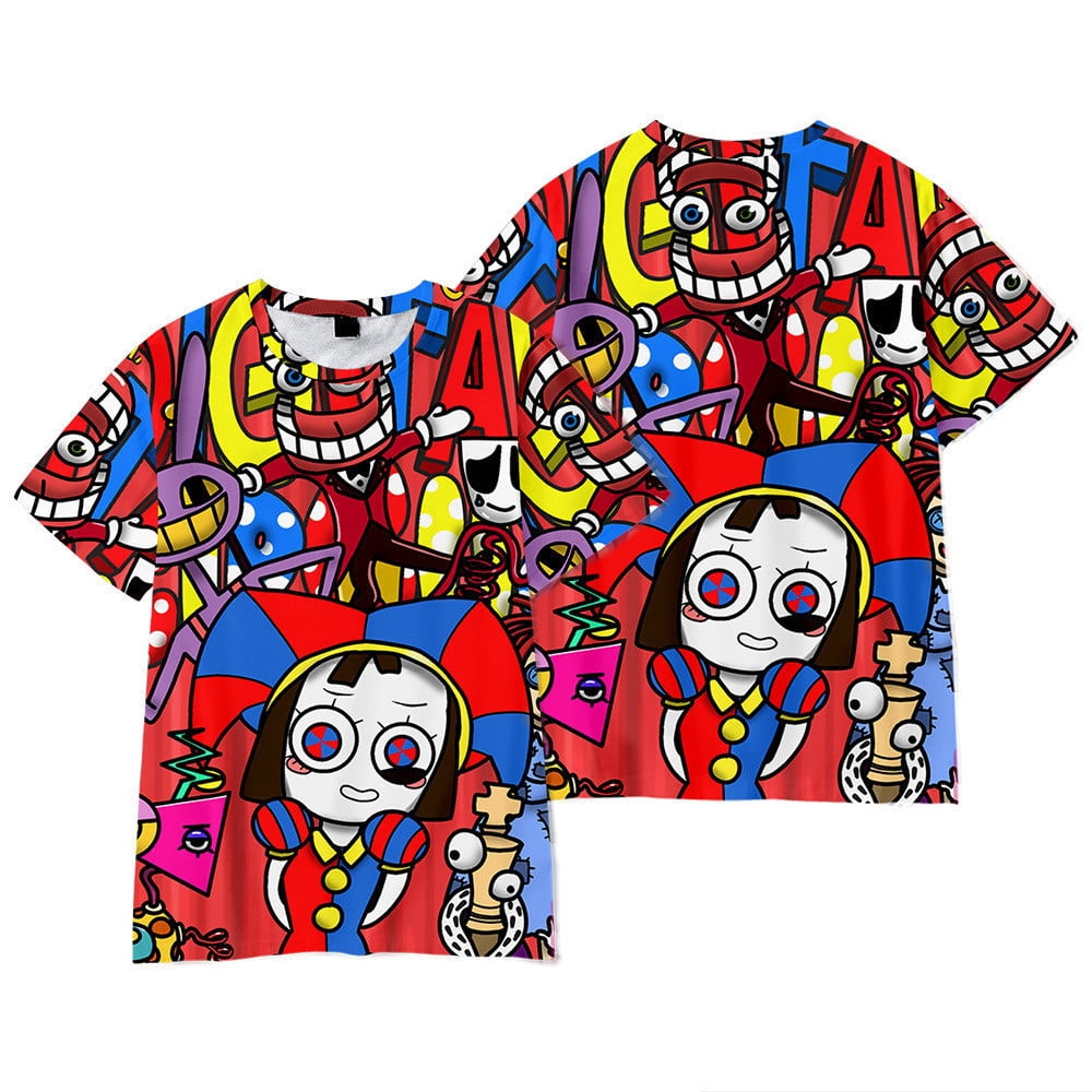 2026 New cartoon anime digital funny circus cute rabbit print crew neck ...