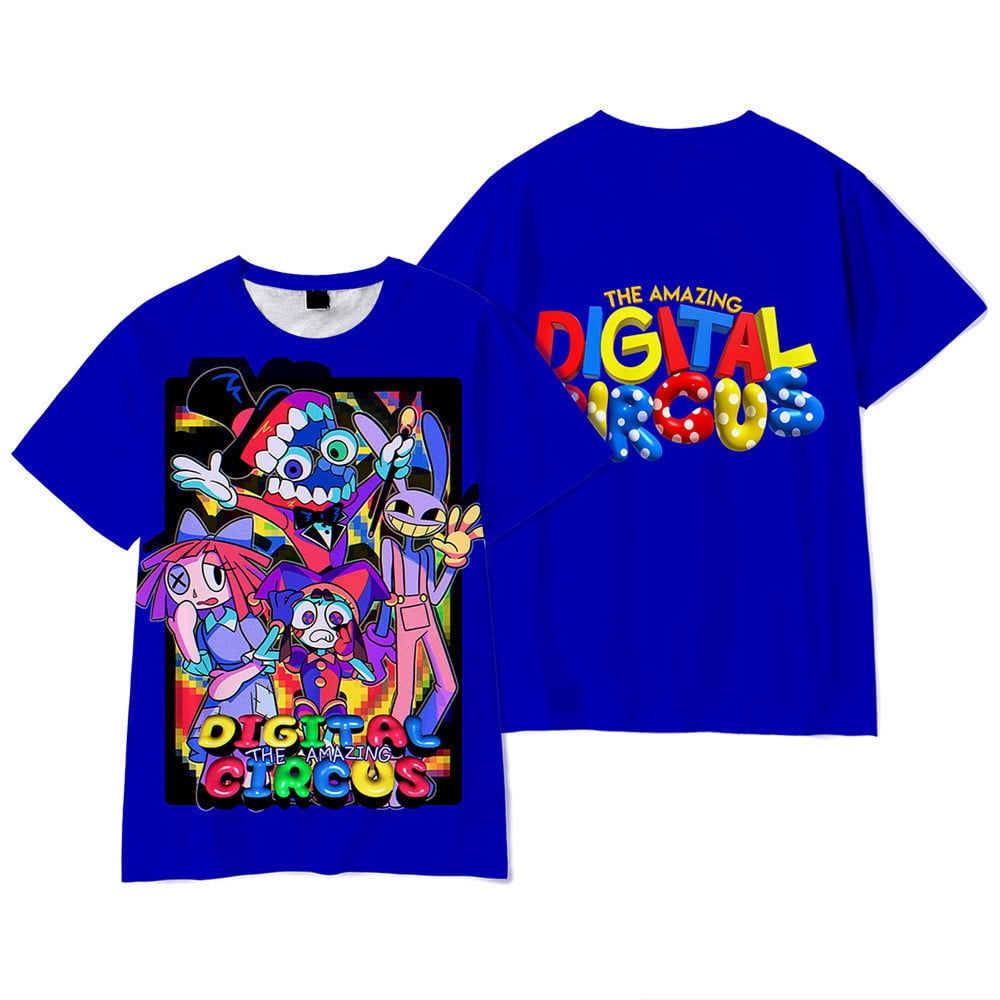 2026 New cartoon anime digital funny circus cute rabbit print crew neck ...