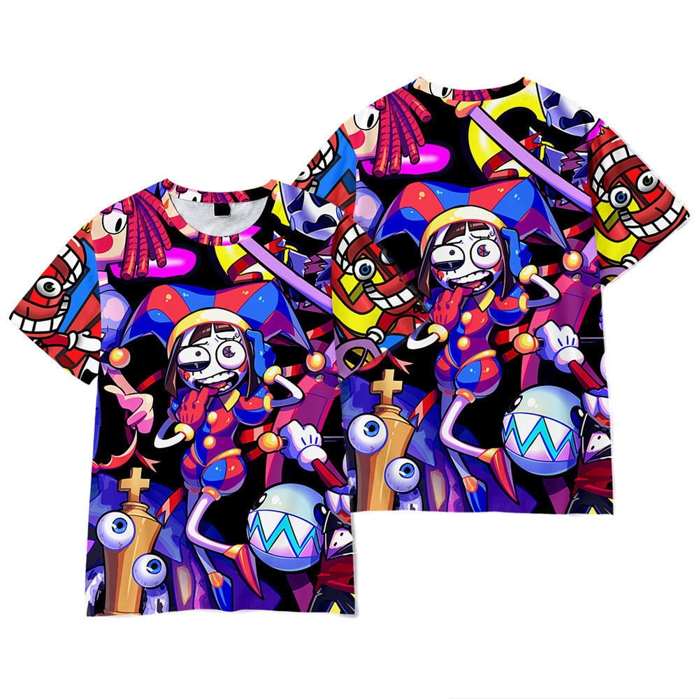 2026 New cartoon anime digital funny circus cute rabbit print crew neck ...