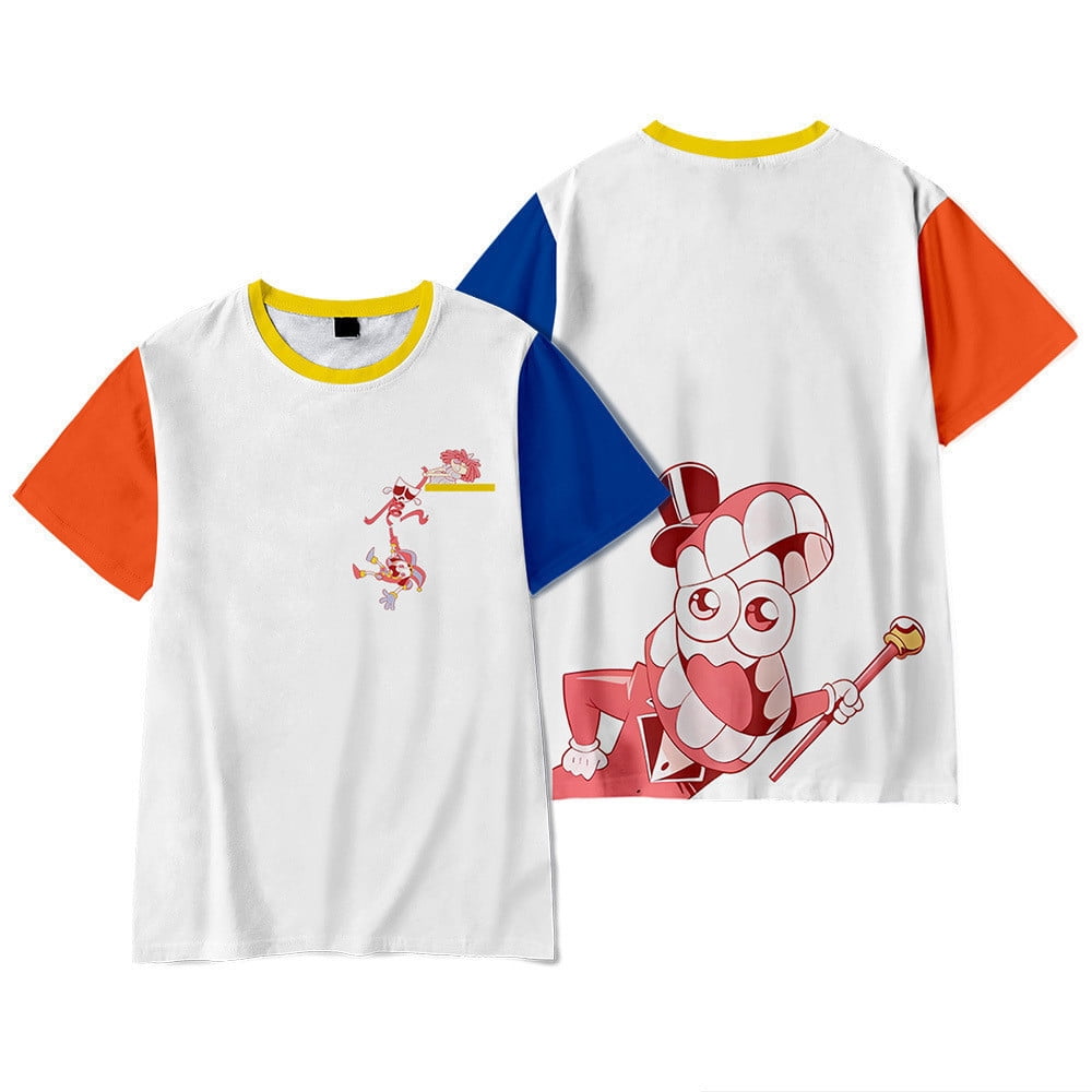 2026 New cartoon anime digital funny circus cute rabbit print crew neck ...