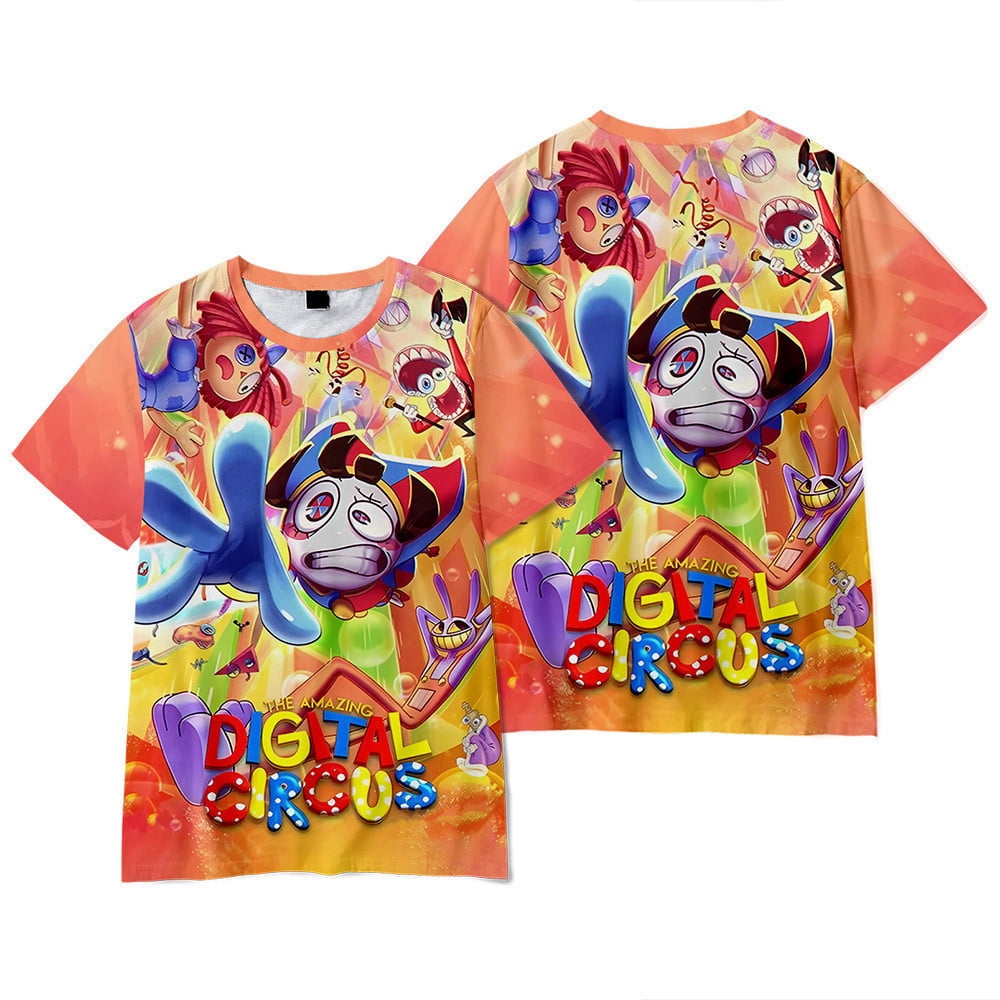 2026 New cartoon anime digital funny circus cute rabbit print crew neck ...