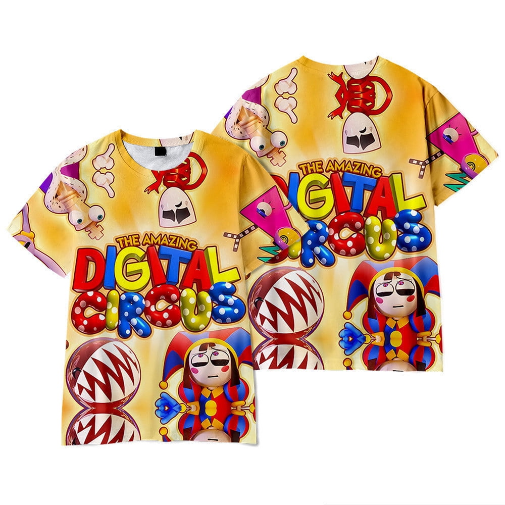 2026 New cartoon anime digital funny circus cute rabbit print crew neck ...