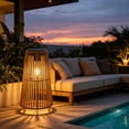 2026 New solar light Solar Powered Outdoor Waterproof Rattan Floor Lamp ...