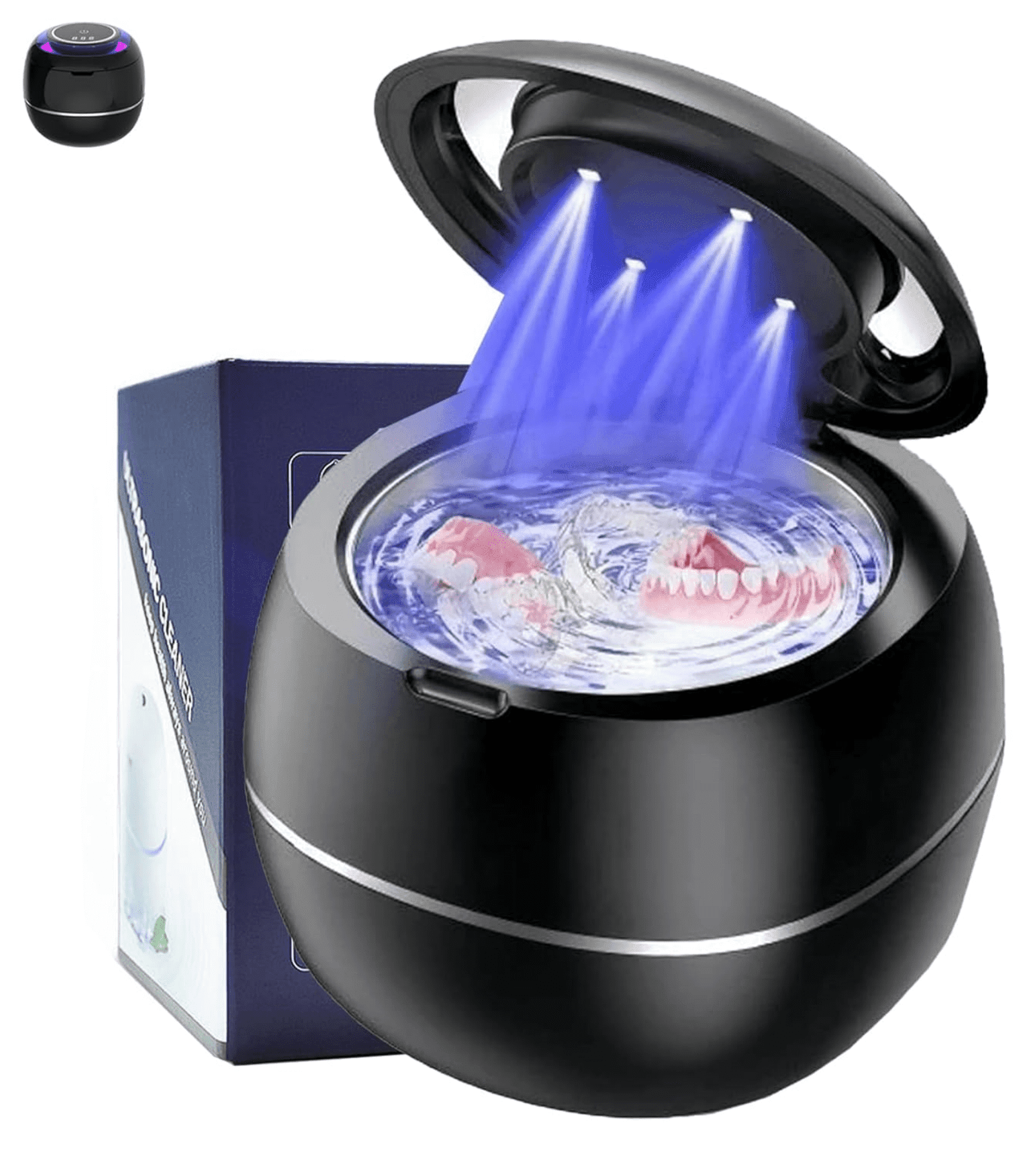 2026 NewUltrasonic Retainer Cleaner, Denture Dome 45khz Dental Pod Cleaner, UV Dental Retainer ...