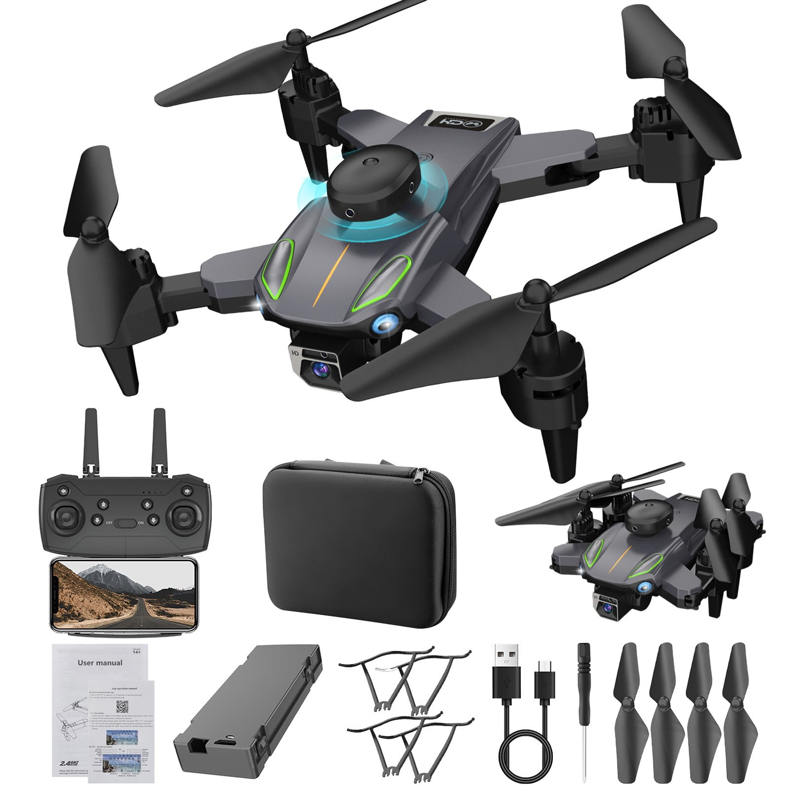 2026 Newly Upgraded FPV Drone With Dual 1080P Camera 2.4G WIFI FPV RC ...