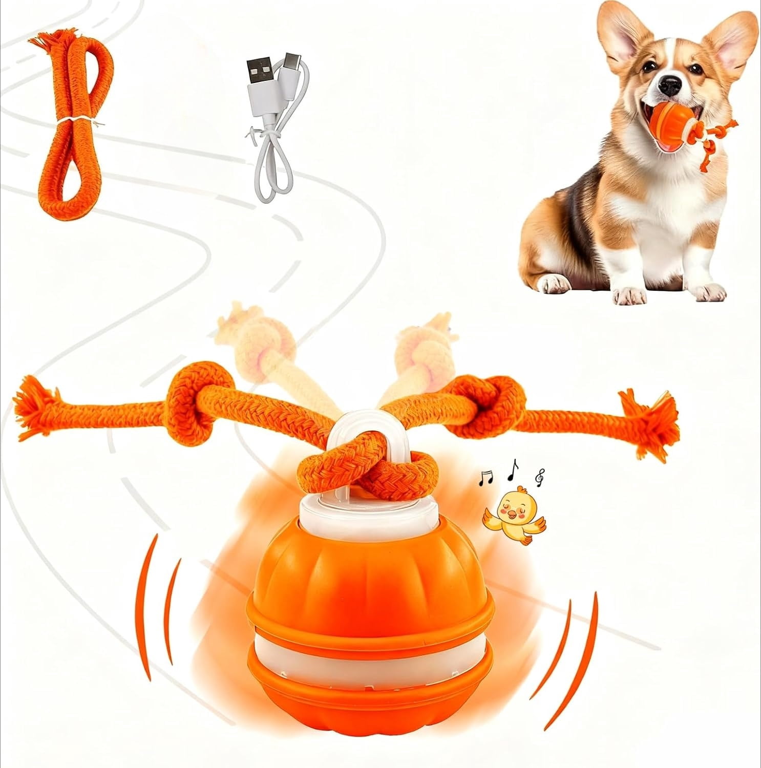 2026 Newly Upgraded Interactive Smart Rolling Pet Ball, Motion ...