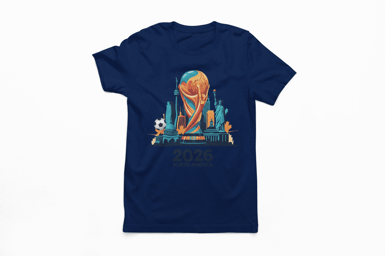 2026 North America Soccer Trophy Graphic T-Shirt World Football Fan Tee ...