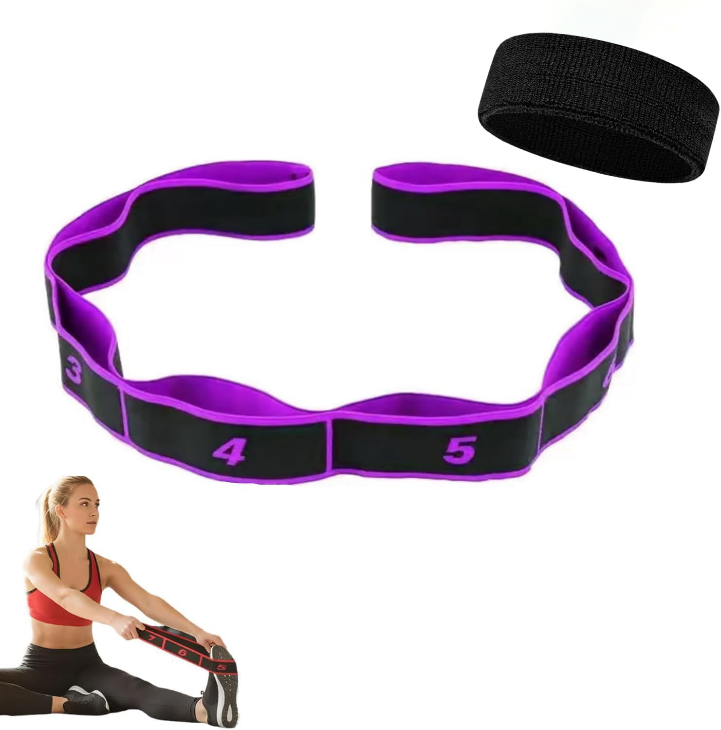 2026 Numbered Resistance Band, 8 Section Elastic Tension Band Exercise ...