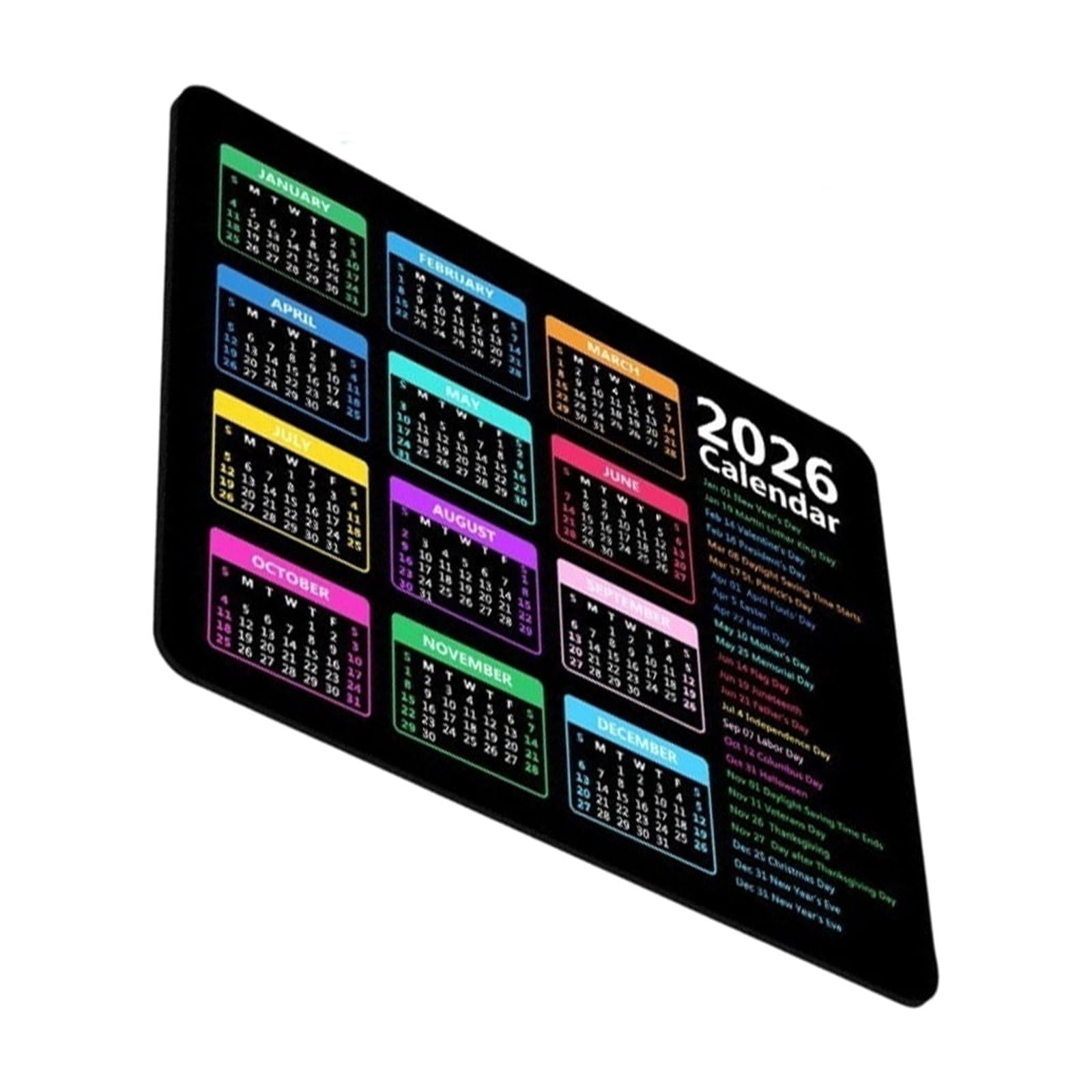 2026 Office Gaming Pad Printed Full Year Calendar Slip Proof Base Low ...