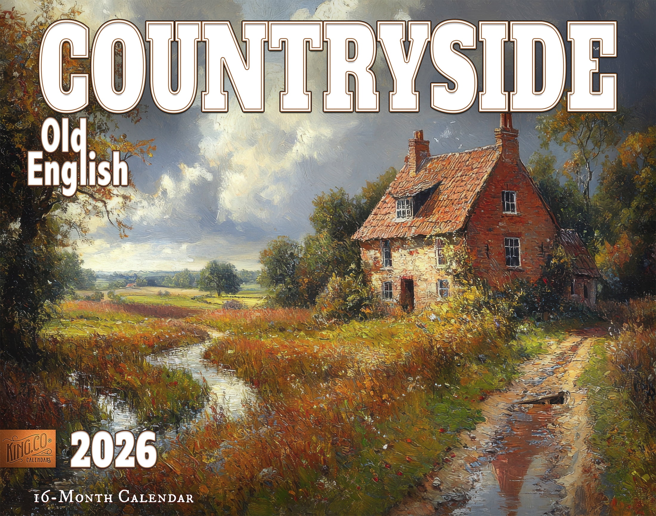 2026 Old English Countryside Wall Calendar 16-Month X-Large Size 14x22 ...