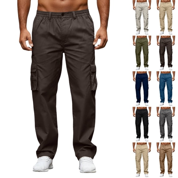 2026 Open Bottom Mens Cargo Pants Khaki Pants Casual Cotton Jogger ...