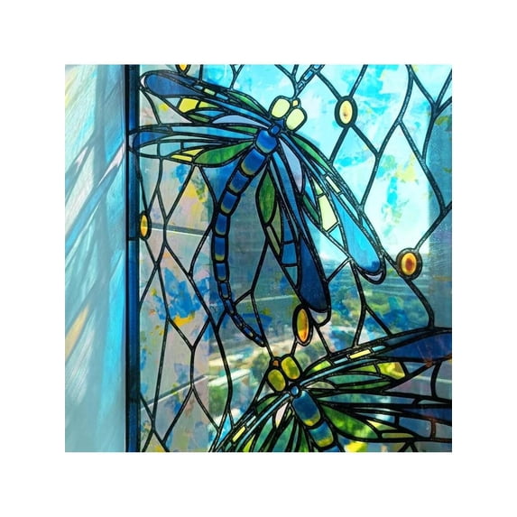 2026 Original Hand-Drawn Faux Stained Glass Window Film, Double-Sided ...