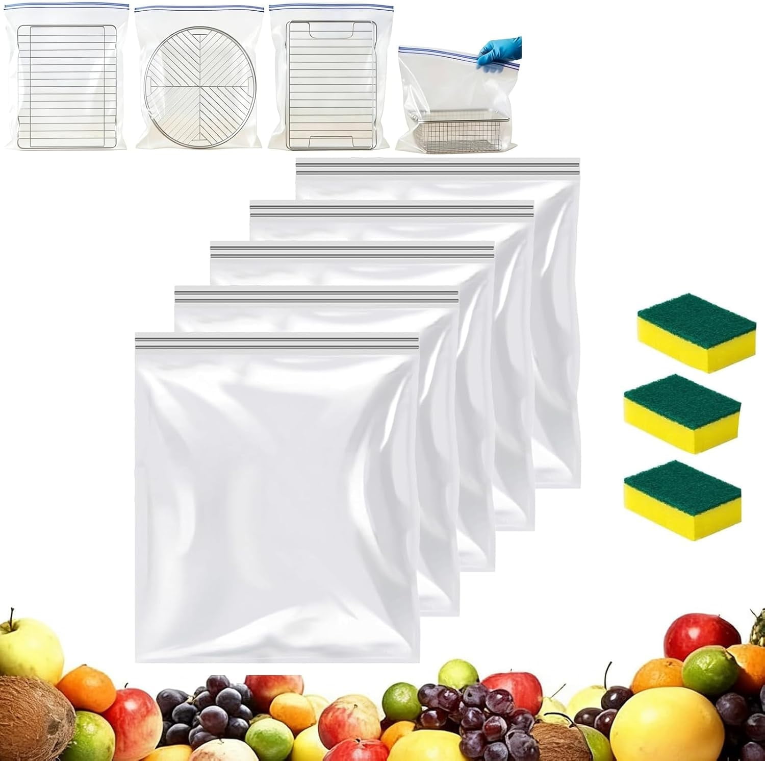 2026 Oven Rack Cleaning Bags, No Scrub Oven Rack Cleaner Bags, Reusable ...