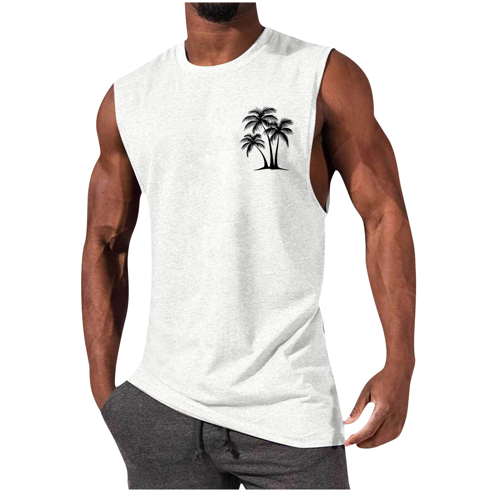 2026 Palm Tree Tanks Tops for Men Fashion Graphic Sleeveless Tank Top ...
