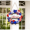2026 Patriotic Decor Independence Day Wooden Front Door Welcome Star ...
