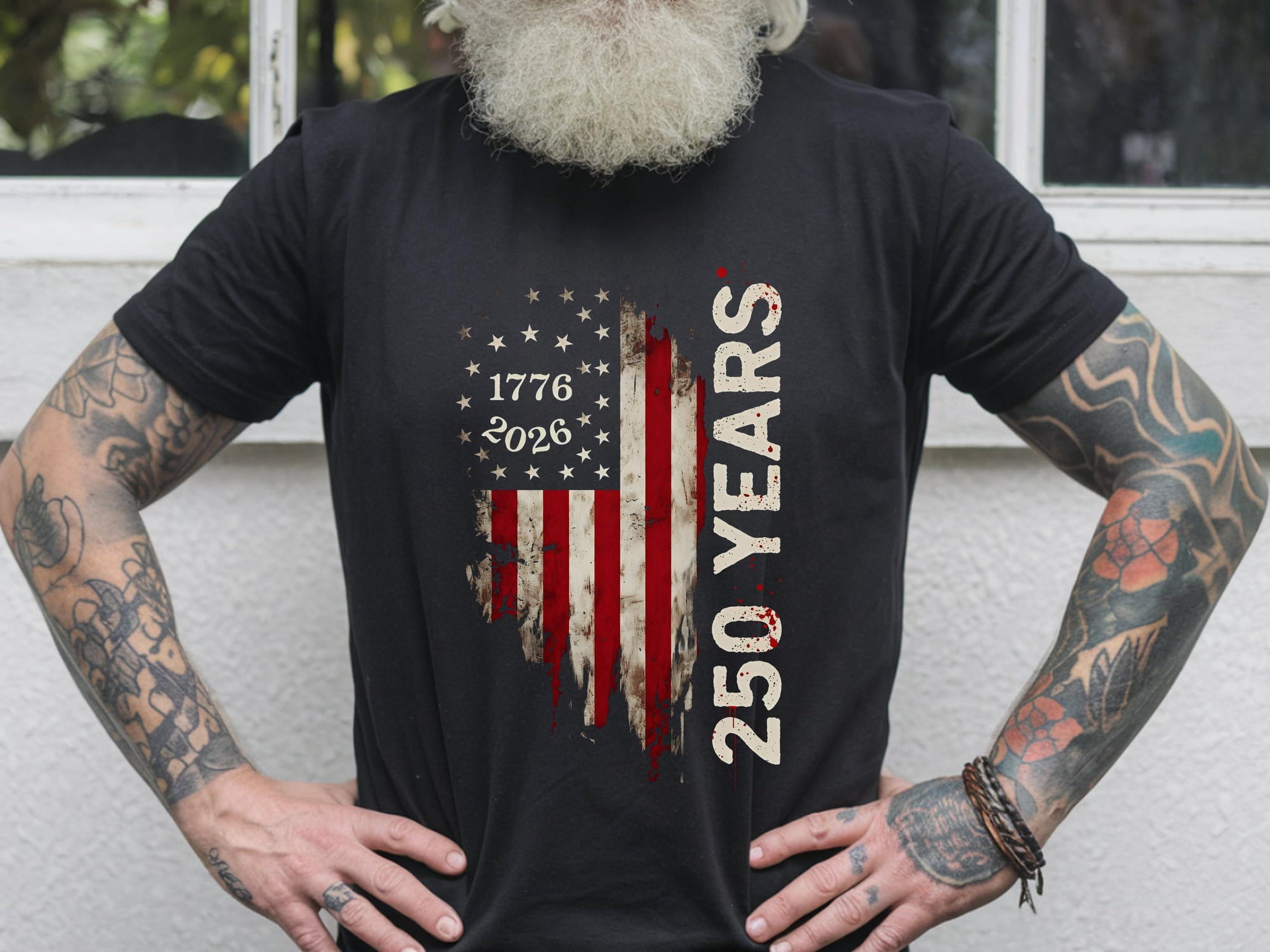 2026 Patriotic Shirt 250 Years USA Anniversary Tee Distressed American ...