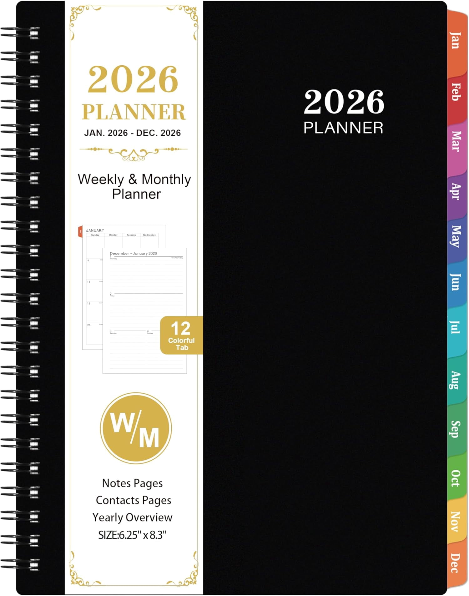 2026 Planner - 2026 Calendar Planner Weekly and Monthly, 6.3".4 ...