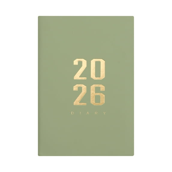 2026 Planner A5 Schedule Notebook with Date Army Green Faux Leather ...