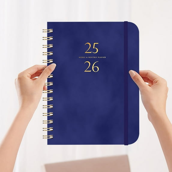 2026 Planner, A5 Weekly Monthly Schedule Book with Coil Binding Leather ...