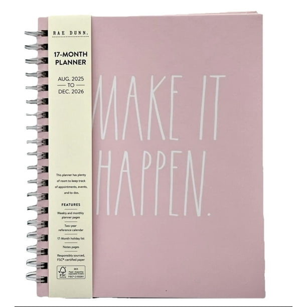 2026 Planner Rae Dunn Planner 2025-2026 “Make It Happen” Hard Cover ...