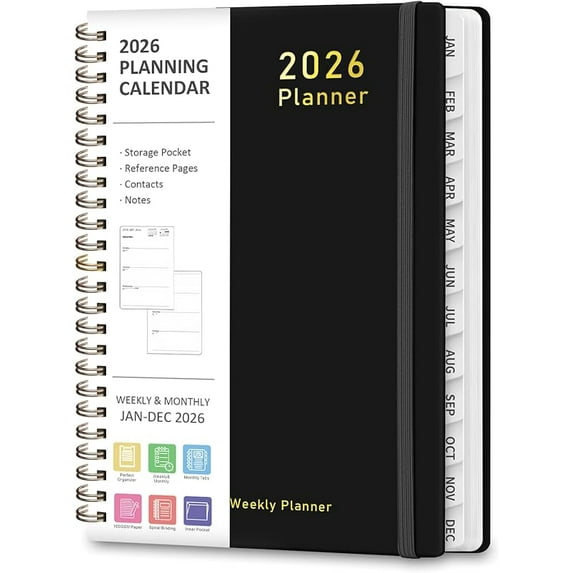 2026 Planner, Weekly and Monthly Calendar Academic Planner, Jan 2026 ...