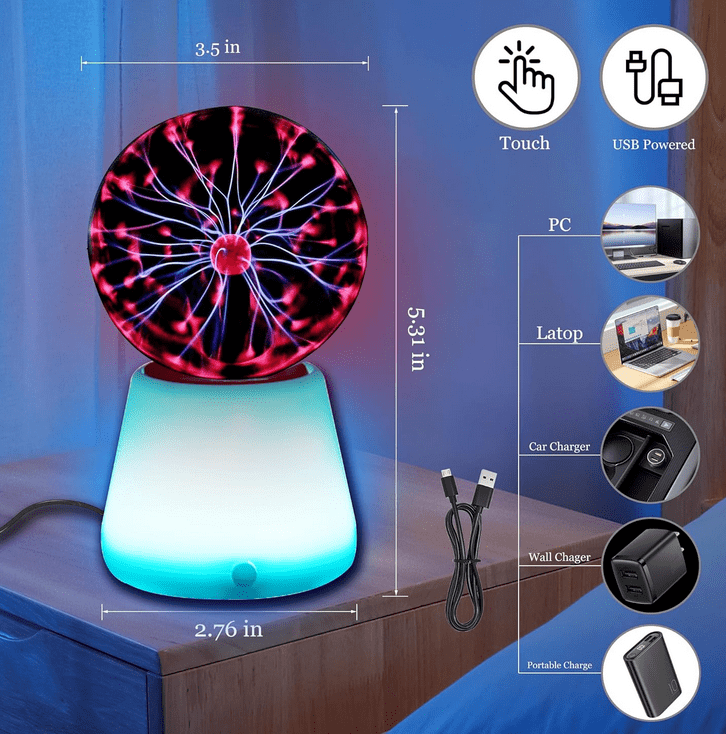 2026 Plasma Ball Lamp, Touch Lighting, Static Electricity Ball, Glass ...