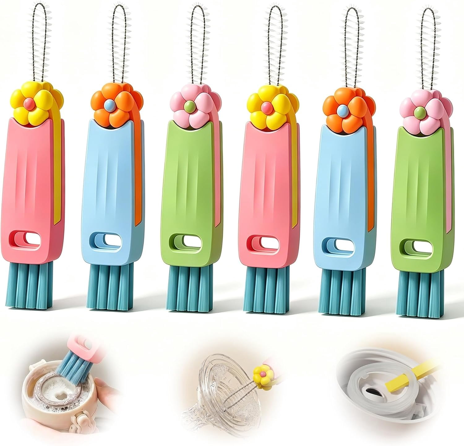 2026 Portable 3-in-1 Cup Lid & Crevice Gap Cleaner Brush, Detail Straw ...