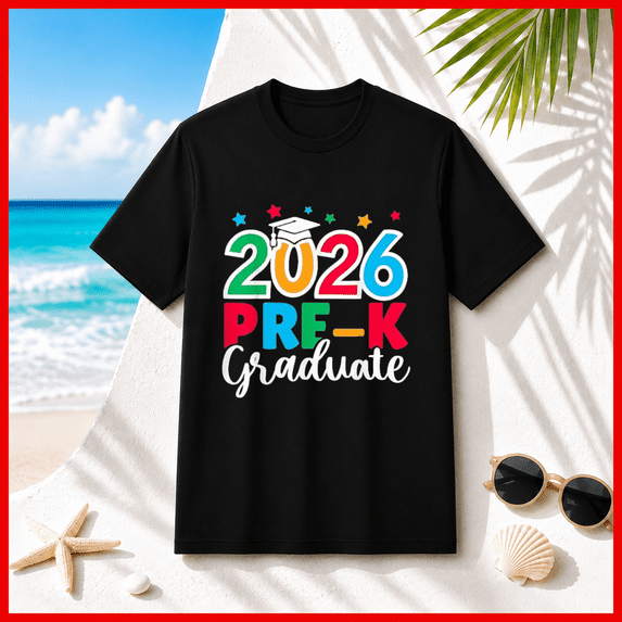 2026 Pre-K Graduation Kindergarten School Cap Unisex T-Shirt, S-5XL ...