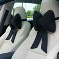2026 Premium 2Pcs Black Bow Car Neck Pillow, Breathable Soft Headrest ...