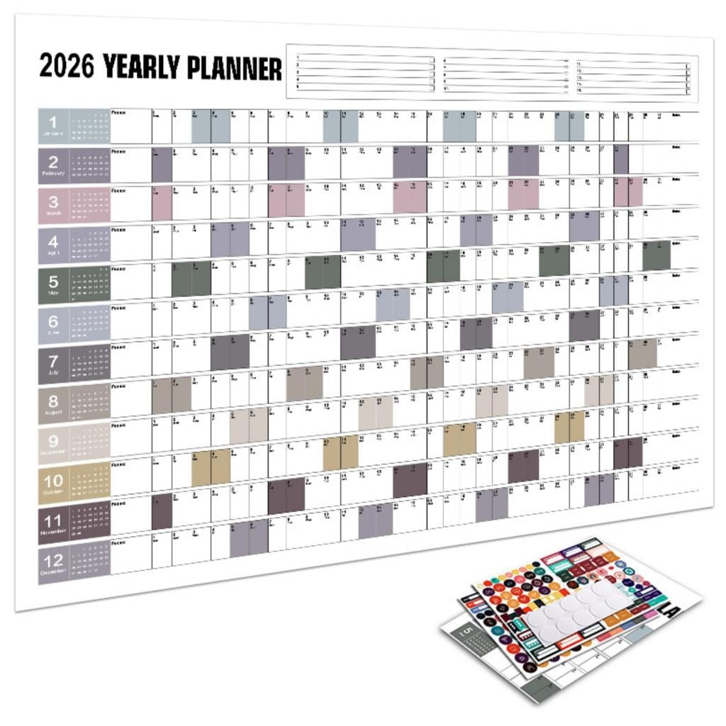 2026 Professional Office Calendar with Detachable Sticker and Event ...