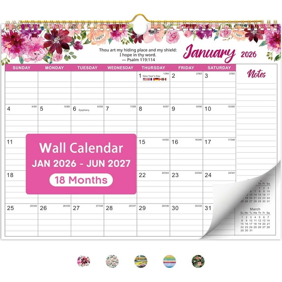 2026 , Psalm me Wall Starts from January 2026, 11.5" x 14.7", Monthly ...