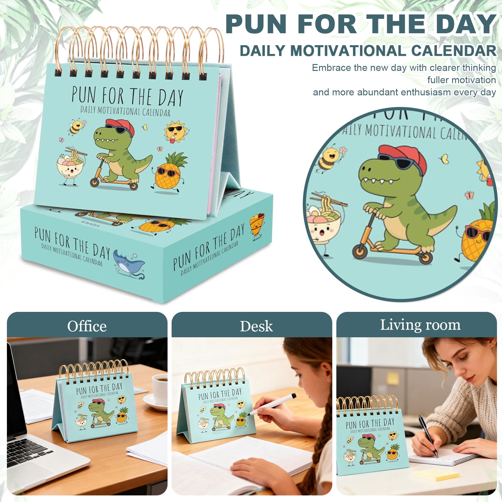2026 Punny Motivational Desk Calendar, Daily Pun Of the Day Perpetual ...