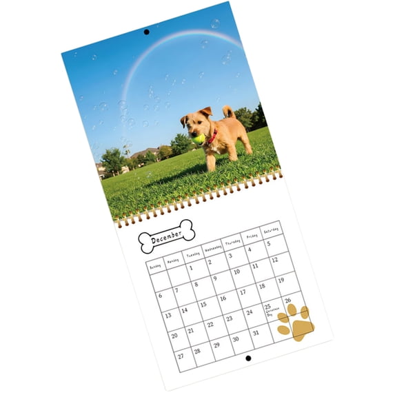2026 Puppy Themed Wall Mounted Calendar Planner 12 Month from Jan to ...
