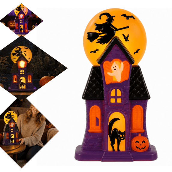 2026 Purple Summerween Haunted House Blow Mold Light Up Decoration ...