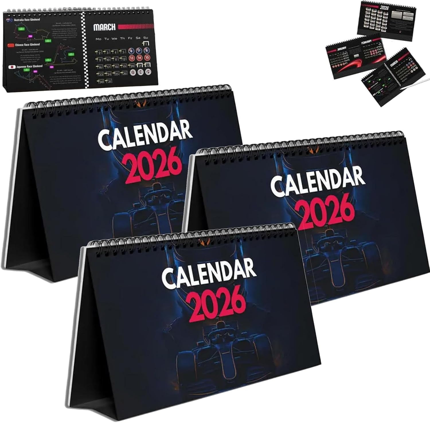 2026 Racing Advent Calendar, F1 Themed Desktop Calendar with Race Track Design, Monthly Planner ...