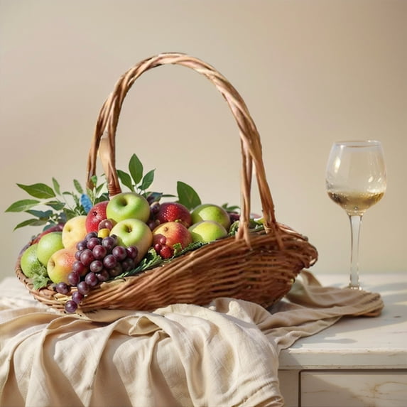 2026 Rattan Garden Baskets with Handle, Mini Picnic Basket ...