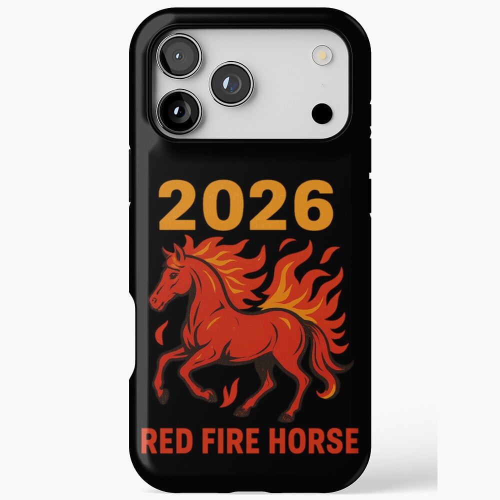 2026 Red Fire Horse Lunar Symbol Phone Case iPhone Case 17 through 11 ...