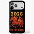 2026 Red Fire Horse Lunar Symbol Phone Case iPhone Case 17 through 11 ...