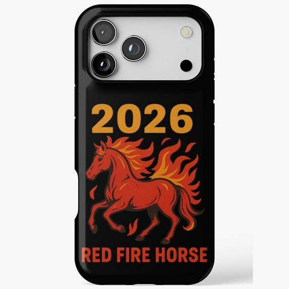 2026 Red Fire Horse Lunar Symbol Phone Case iPhone Case 17 through 11 ...