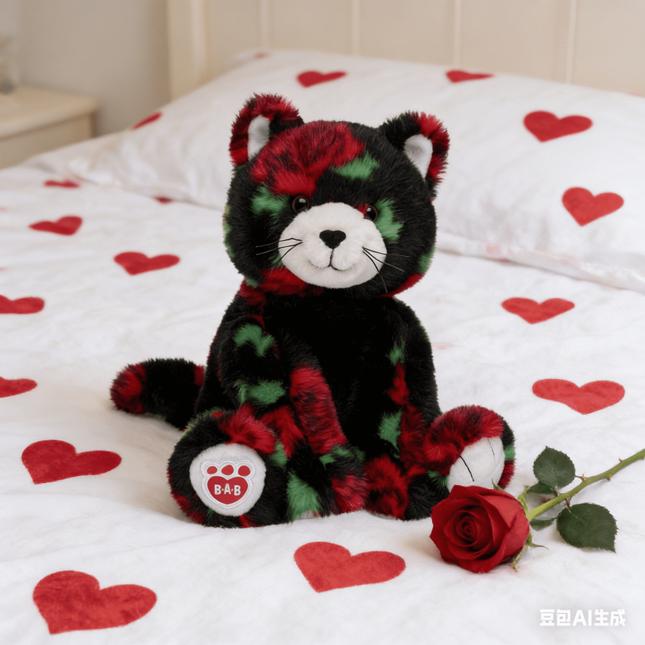 2026 Red Rose Kitty Soft Toy Plush Figure Toy Boyfriend Valentines Day ...