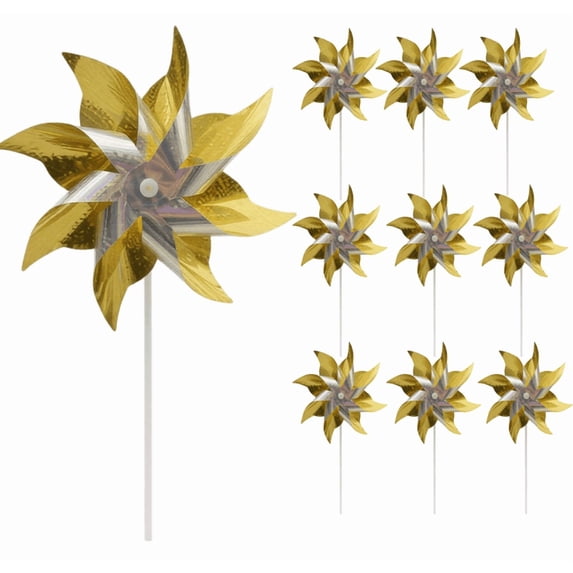 2026 Reflective Pinwheels with Stakes Sparkly Pinwheels for Yard and ...