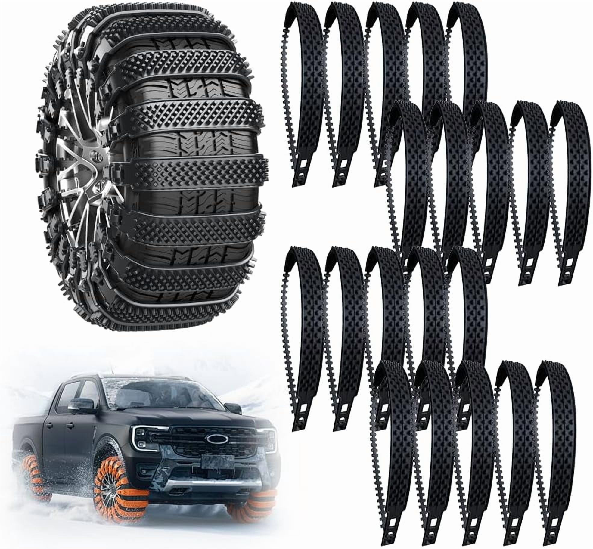 2026 Reusable Anti-Skid Snow Tire Chains (20-Pack Black) – Universal ...