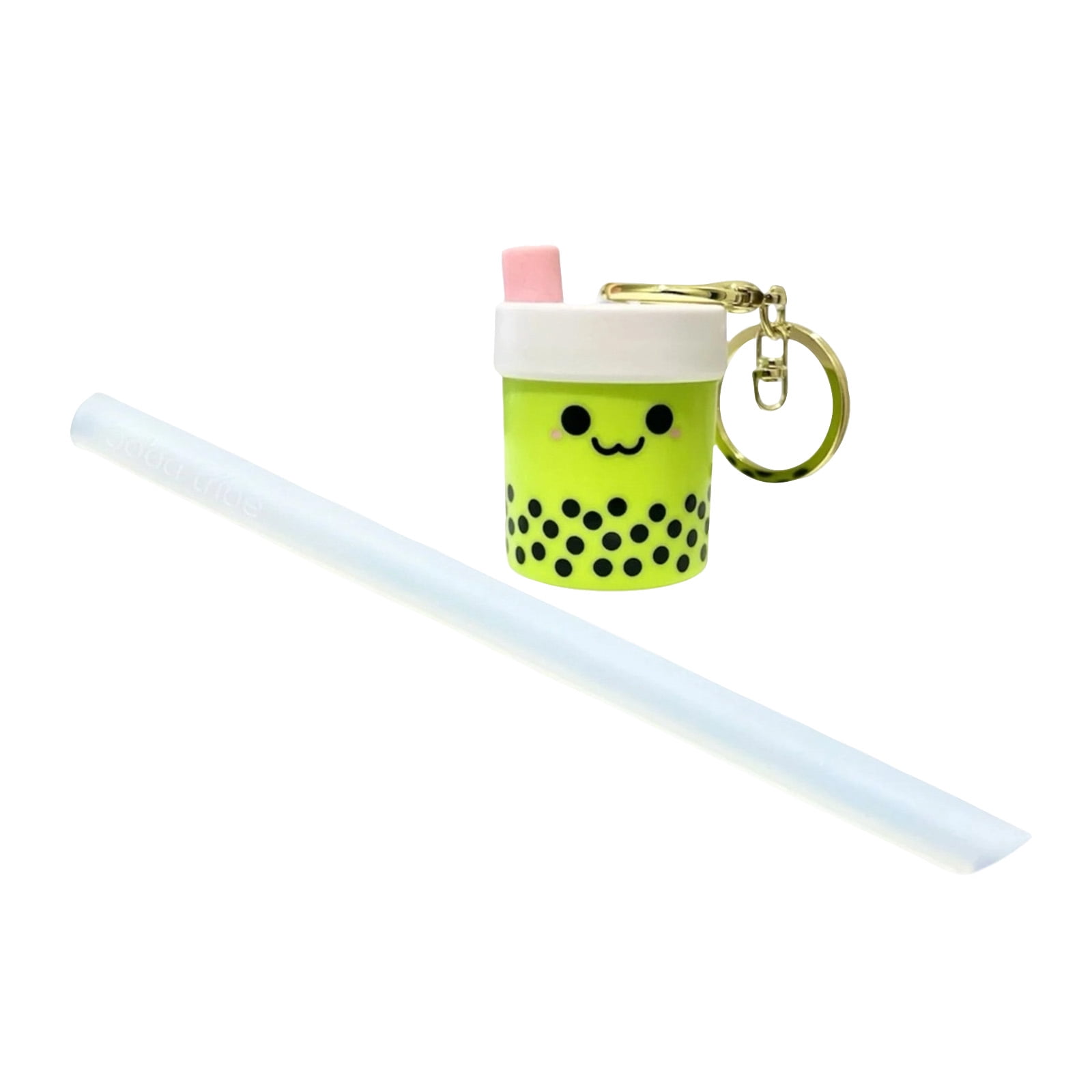 2026 Reusable Boba Cup Straw Keychain - Mini Cup Keyring with Built-in ...