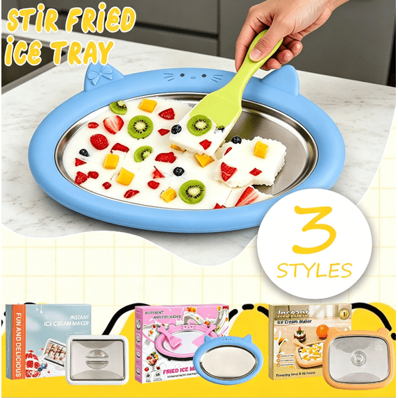 2026 Rolled Ice Cream Maker Kit with Lid, 2 Spatulas - Instant Freeze ...