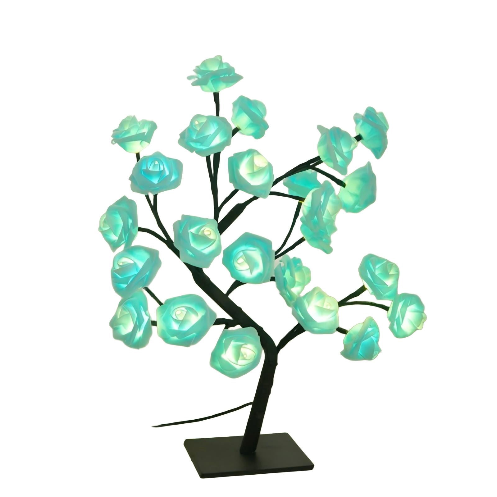 2026 Rose Flower Tree Lamp - LED Rose Tree Table Lamp USB/Battery ...