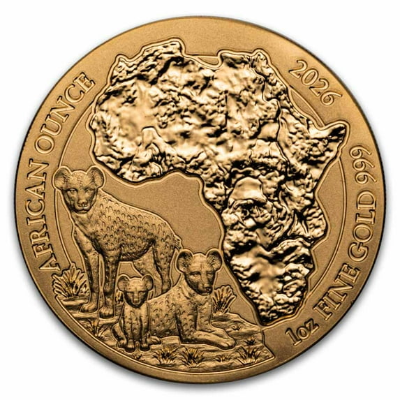 2026 Rwanda 1 oz Gold African Ounce Spotted Hyena BU - Walmart.com