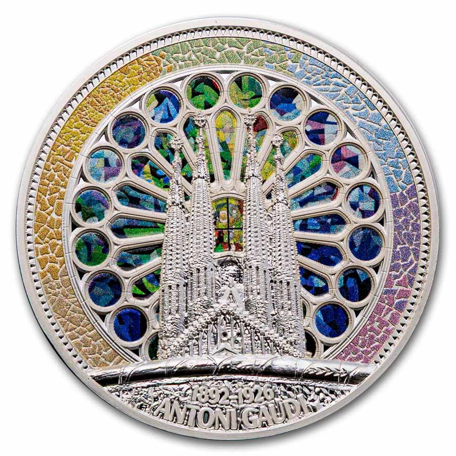 2026 Samoa 2 oz Silver Antoni Gaudi Sagrada Familia (Box & COA ...