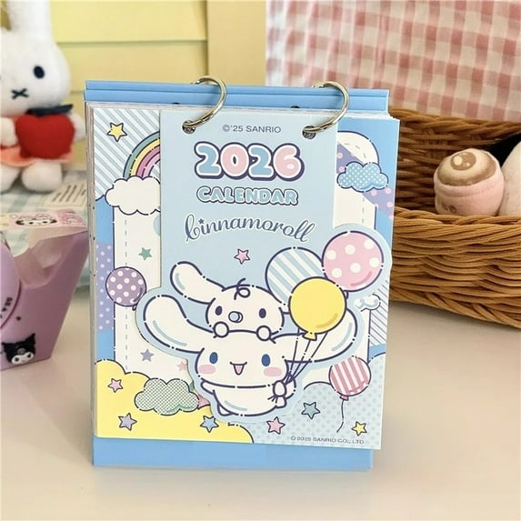 2026 Sanrio Mini Desk Calendar Anime Kuromi Melody Portable Calendar ...
