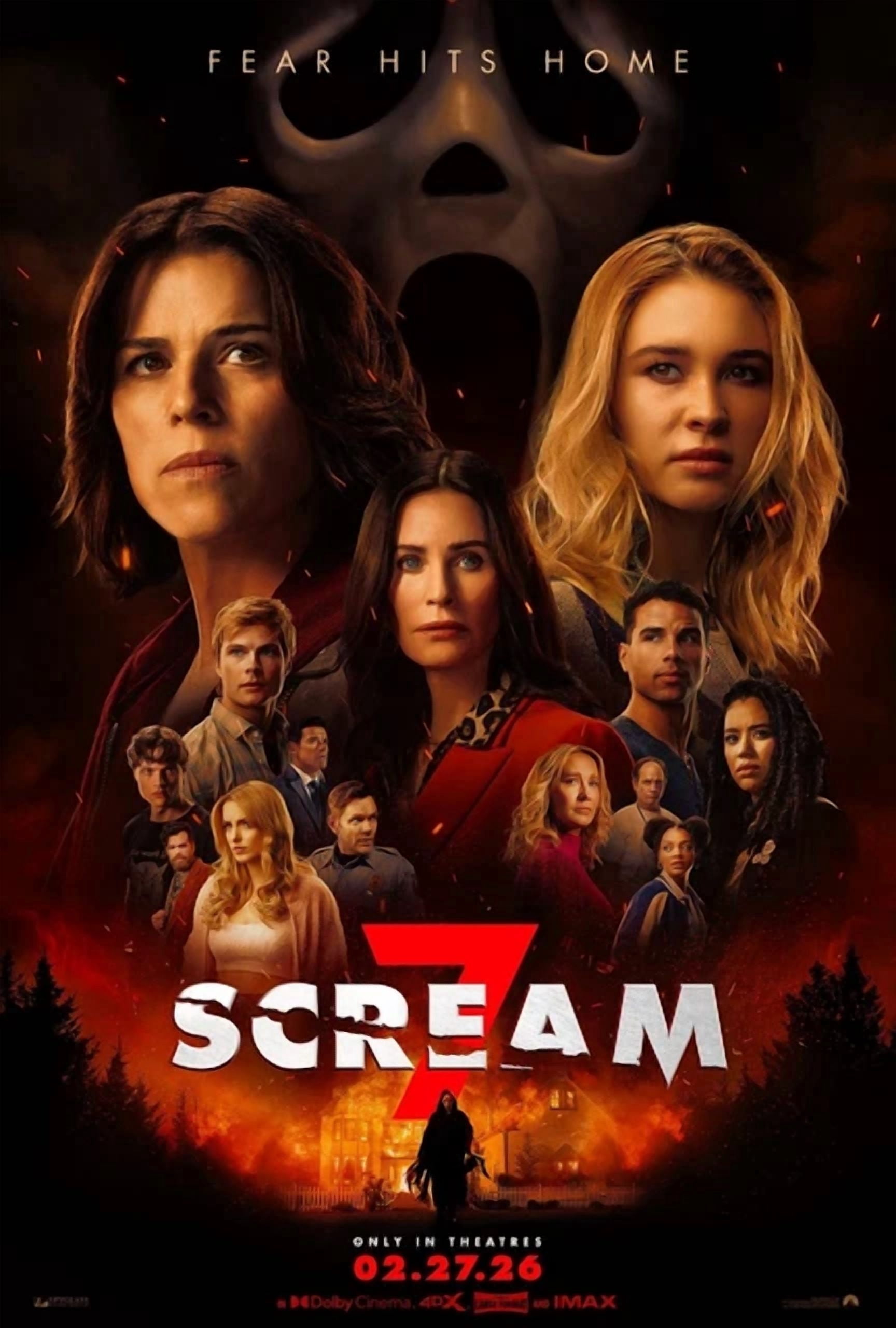 2026 Scream 7 Movie Poster Neve Campbell Coutney Cox Matthew Lillard ...